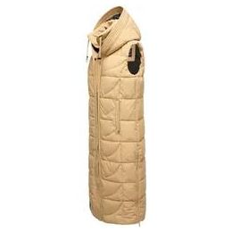 Steppweste Navahoo "Brezelchen" Gr. XL (42), beige (sand) Damen Westen Warme, lange Outdoor-Weste mit Kapuze