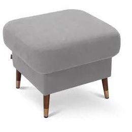 Hocker exxpo - SOFA FASHION "Polly" Gr. B/H/T: 58cm x 48cm x 58cm, Samtvelours, weiß (silber) Sitzhocker