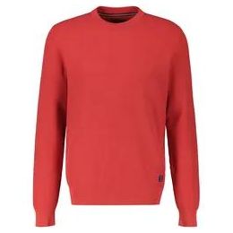 Strickpullover LERROS "LERROS Strickpullover, O-Neck" Gr. S, grau (lava red) Herren Pullover