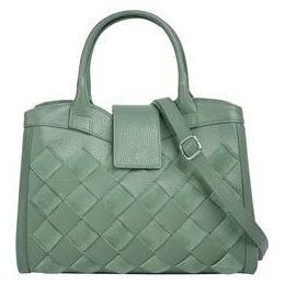 Henkeltasche Samantha Look Gr. B/H/T: 33cm x 20cm x 8cm onesize, grün Damen Taschen Handtasche echt Leder, Made in Italy