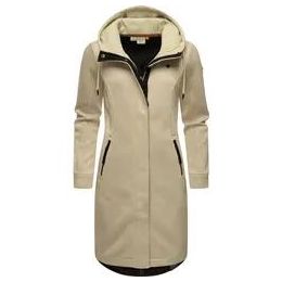 Kurzmantel Ragwear "Letti Long Bonded" Gr. L (40), beige (ecru) Damen Mäntel Übergangsmantel aus Rippstrick mit Kapuze