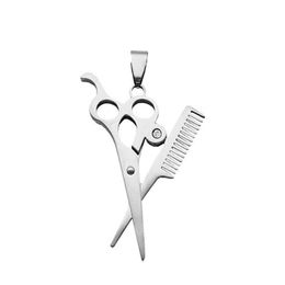 Westernlifestyle Kettenanhänger Schere Friseur Friseuse aus Edelstahl mit Straßstein