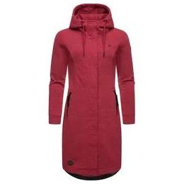 Kurzmantel Ragwear "Letti Long" Gr. L (40), lila (himbeere) Damen Mäntel Übergangsjacke aus Fleece mit Kapuze