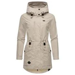 Parka Ragwear "Alysa" Gr. XXL (44), weiß (bone) Damen Jacken stylische Übergangsjacke mit Taillenzugband