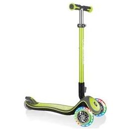 Dreiradscooter Globber "ELITE DELUXE LIGHTS, mit Leuchtrollen", grün, Scooter