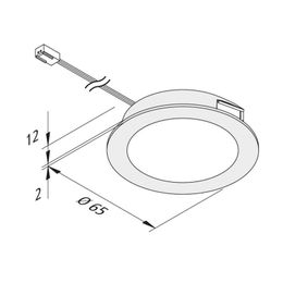 HERA LED-Möbeleinbauleuchte FAR 58, stahl, 3W, 4.000K