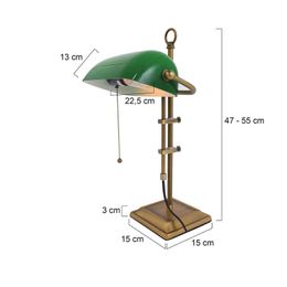 Steinhauer Schreibtischlampe Ancilla, verstellbar bronze/grün