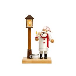 SIKORA Weihnachtsfigur RM-A-LED Holz Räuchermännchen mit batteriebetriebener LED Laterne