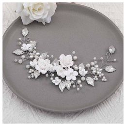 Gontence Diadem Blume Braut Hochzeit Haar Perle Haarschmuck