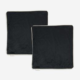 TK Maxx 2er-Pack schwarze Kissenbezüge mit Samtoberfläche 46x46cm