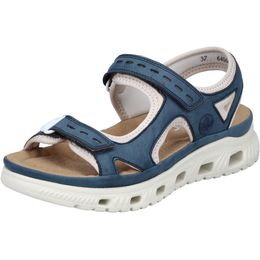 Rieker Sandalen, Lederoptik, Klettverschluss, für Damen, blau, 38