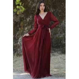 Modabout Abendkleid Langes Maxikleid Sommerkleid für Damen mit Gürtel