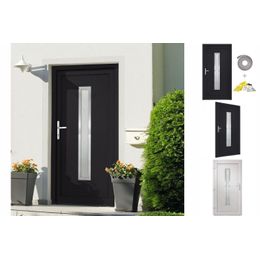 vidaXL Zimmertür Haustür Anthrazit 98x208 cm PVC Eingangstür Haus Nebeneingangstür Kuns