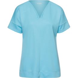 T-Shirt, Rabe, V-Ausschnitt, Seitenschlitze, für Damen, blau, 46