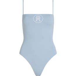 Tommy Hilfiger Badeanzug, schmale Träger, Logo-Prägung, für Damen, blau, S