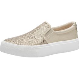 Tamaris Sneaker, Plateau, Glitzer-Optik, für Damen, gold, 40