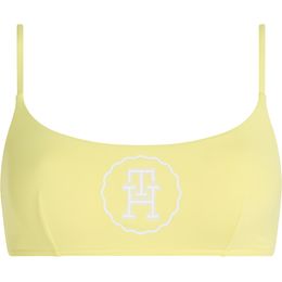Tommy Hilfiger Bikini-Oberteil, Logo-Frontprint, für Damen, gelb, S