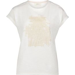 Cartoon Kurzarm-Shirt, Print, für Damen, beige, 42