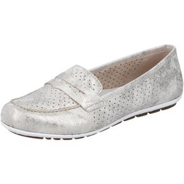 Rieker Slipper, Vintage-Optik, Zierriemen, für Damen, silber, 40