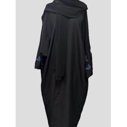 Aymasal Maxikleid 2er Set Hijab & Schmetterling Stickerei Kimono Butterfly Abaya Islam Neue Mode