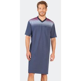 Hajo Nachthemd Herren Schlafshirt mit V Ausschnitt (1-tlg) Klima Komfort