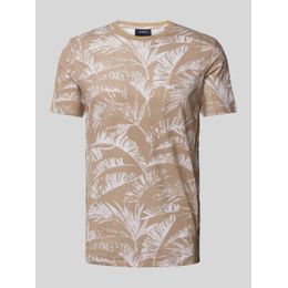 LINDBERGH T-Shirt mit Allover-Muster Modell 'Slub'