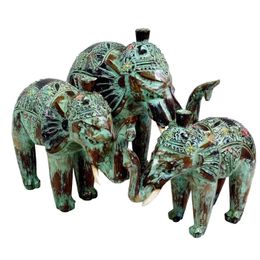 Guru-Shop Dekofigur Geschnitzter Elefant in 3 Größen