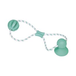 Nobby Spielknochen Hundespielzeug Vollgummi Ball mit Seil Dental Line mit Saugnapf