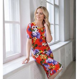 Passioni Druckkleid sommerliches Kleid mit Blumendruck bequem zu tragen