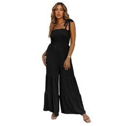 RUZU UG Bodykleid Damen-Sommer-Jumpsuit mit ärmellosen Hosenträgern