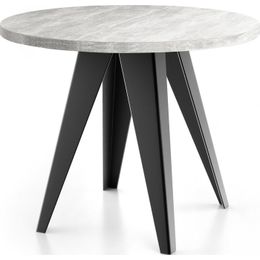 WFL GROUP Esstisch Arlo, Modern Rund Tisch mit pulverbeschichteten Metallbeinen