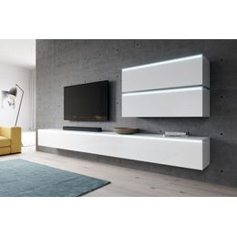 Furnix Mediawand Möbelwand BARGO V ohne LED 3x TV-Schrank 2x Regal