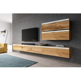 Furnix Mediawand Möbelwand BARGO V ohne LED 3x TV-Schrank 2x Regal