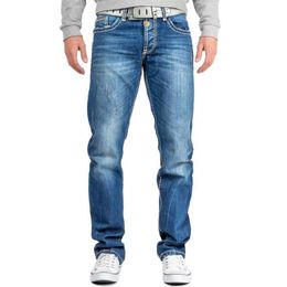 Cipo & Baxx Cipo & Baxx 5-Pocket-Jeans Hose BA-C0688 W36/L36 (1-tlg) mit dicken Nähten und Verzierungen