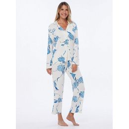 Pure Shape Pyjama Hemdbluse & Hose elastisch mit Blumenprint