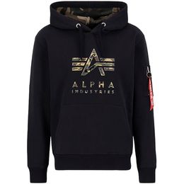 Hoodie Alpha Industries "ALP-Camo TPU Hoody" Gr. M, schwarz (black) Herren Sweatshirts