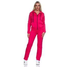 EloModa Freizeitanzug Damen Jogginganzug Anzug mit Reißverschluss; S M L XL 2XL (2-tlg)