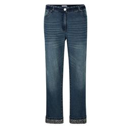 MIAMODA Regular-fit-Jeans Jeans Regular Fit bedruckter Umschlag 5-Pocket