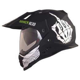 Broken Head Motorradhelm Street Rebel grün Enduro