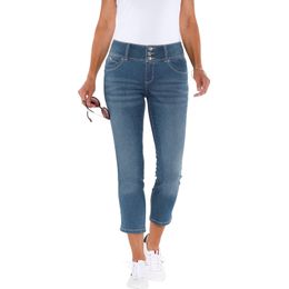 CR&Eacute;ATION L Damen 7/8-Jeans mit breitem 3-Knopf-Bund blue-stone-washed Gr&ouml;&szlig;e 23