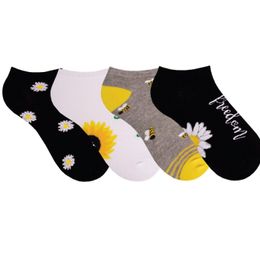 Mein Style Sneakersocken Sneaker Socken Mein Style Sonnenblume Biene (4-Paar)