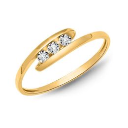 UNIQUE Diamantring Ring aus 585er Gelbgold mit 3 Diamanten 0