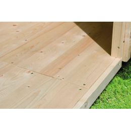 Karibu Gartenhaus-Fußboden 16mm, naturbelassen, BxT:230x230 cm, aus hochwertigem Massivholz, mit kesseldruckimprägnierten Bodenbalken, beige