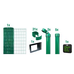 Alberts Schweißgitter Fix-Clip Pro®, (Set), Höhe: 80-150cm, Gesamtlänge: 10 und 25m, zum Einbetonieren, grün