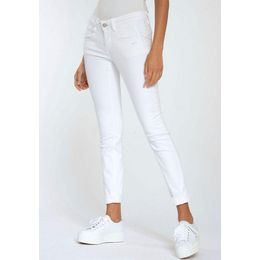 Gang Skinny-fit-Jeans 94NELE mit Rundpasse und seitlichen Dreieckseinsätzen, weiß