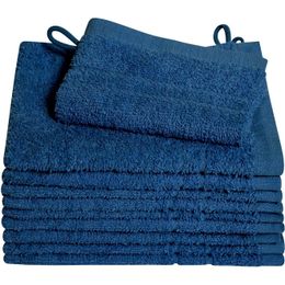 Dyckhoff Waschhandschuh Kristall, (Set, 10-St), mit Bordüren, blau