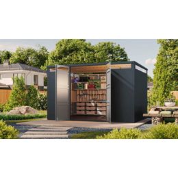 Karibu Gartenhaus "Leto 3", BxT: 344,5x231 cm, staubgrau oder anthrazit, grau