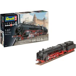 Revell® Modellbausatz H0 Schnellzuglokomotive BR02 & Tender 2'2' T30, Maßstab 1:87, Made in Europe, bunt