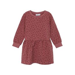 name it Spitzenkleid Langarm Sweat Kleid Animal Leo Print Knielang NMFTEKKO (knielang) 5486 in Rosa