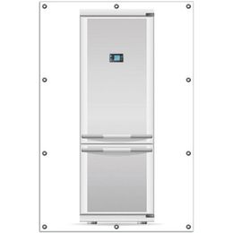 Wallario Sichtschutzzaunmatten Abbildung von: Kühlschrank mit Gefrierschrank